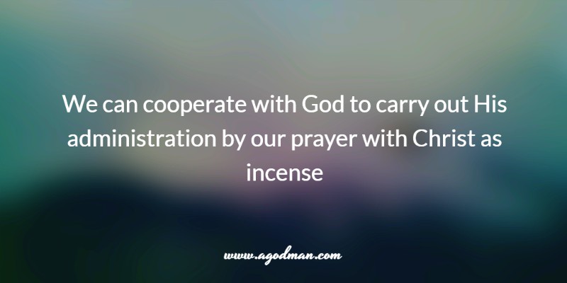 we can cooperate with God to carry out His administration by our prayer ...