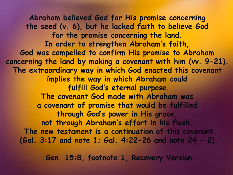 The Covenant God made with Abraham to Ensure he Believes God's Promise ...